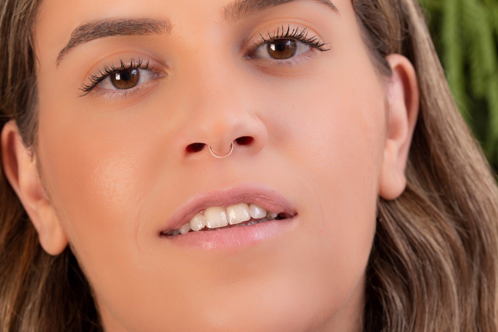 20G Rose Gold Septum Ring Hoop for Women 14k Rose Gold - Etsy