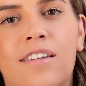 20G Rose Gold Septum Ring Hoop for Women - 14k Rose Gold Filled Septum ...