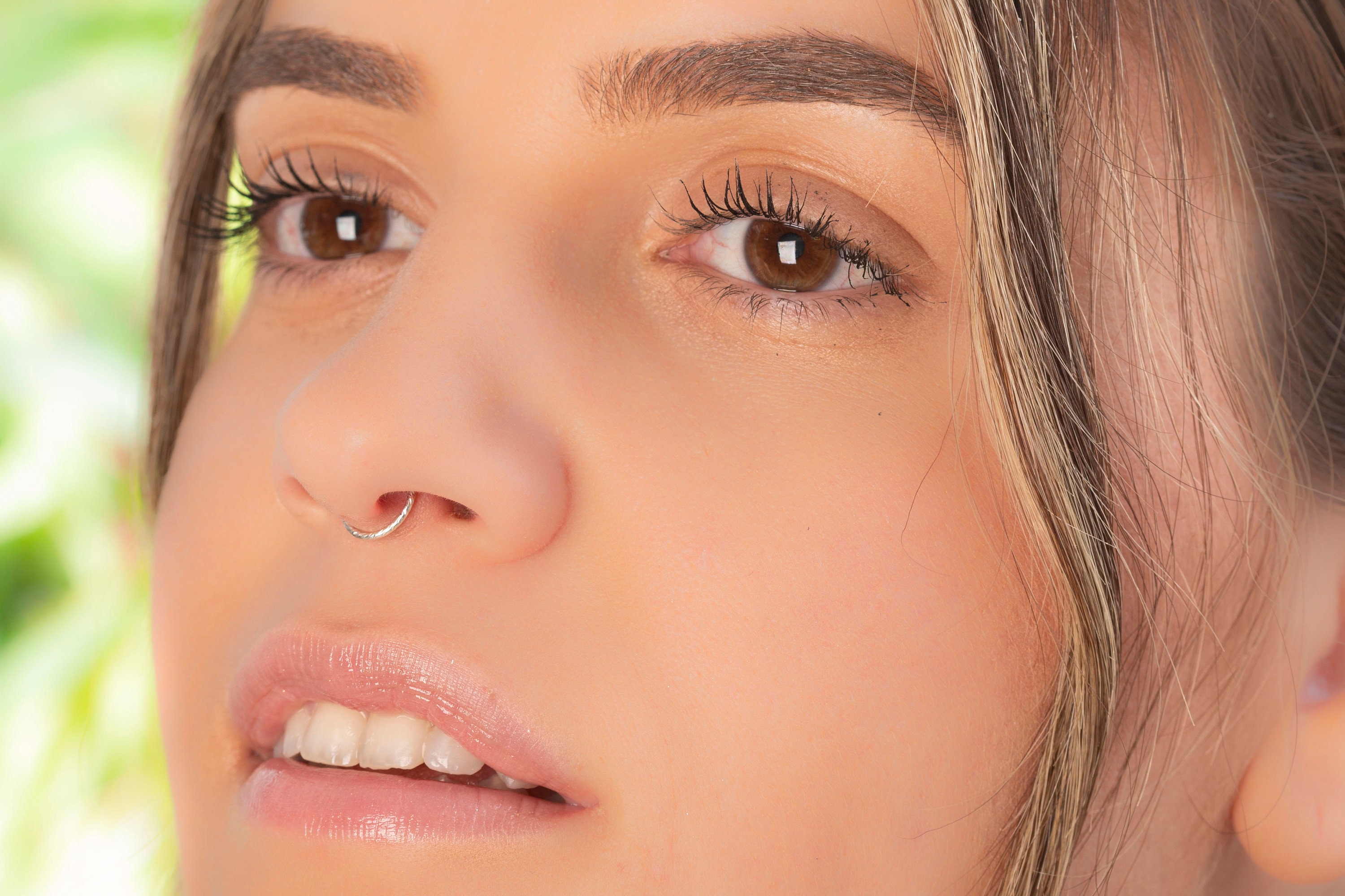 Hammered Silver Septum Piercing Ring 20G Dainty Septum Nose Hoop - Etsy