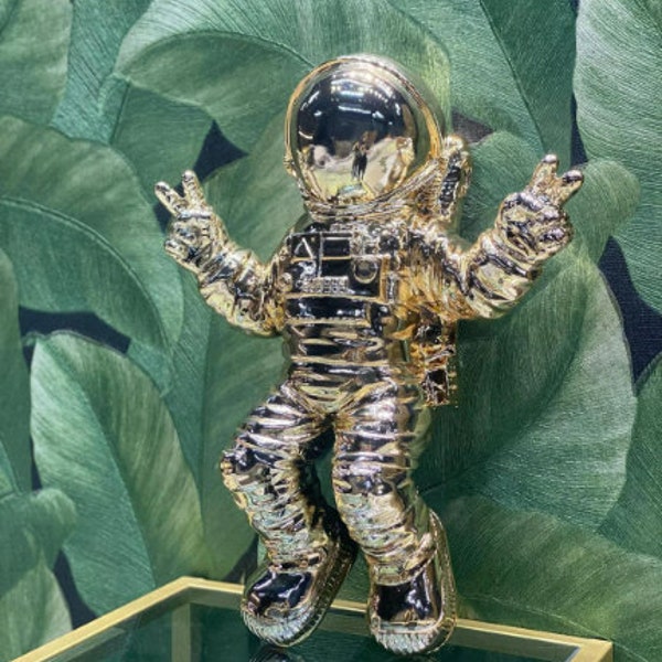 Chrome Astronaut Statue - Etsy