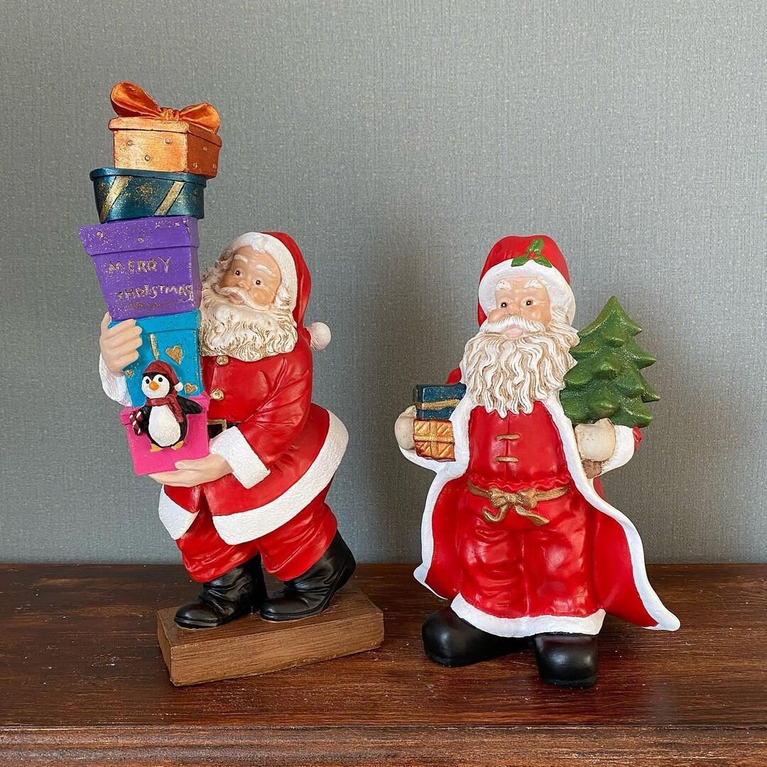 Santa Claus Sculpture With Gift Boxes Christmas Gift - Etsy