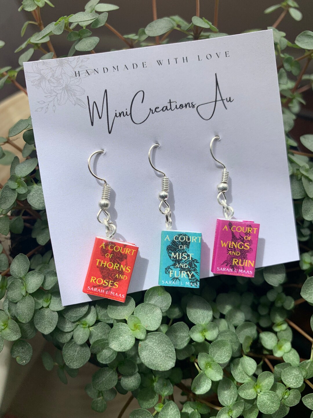 Custom Decorative Miniature Book Earrings, Personalised Book Jewellery ...