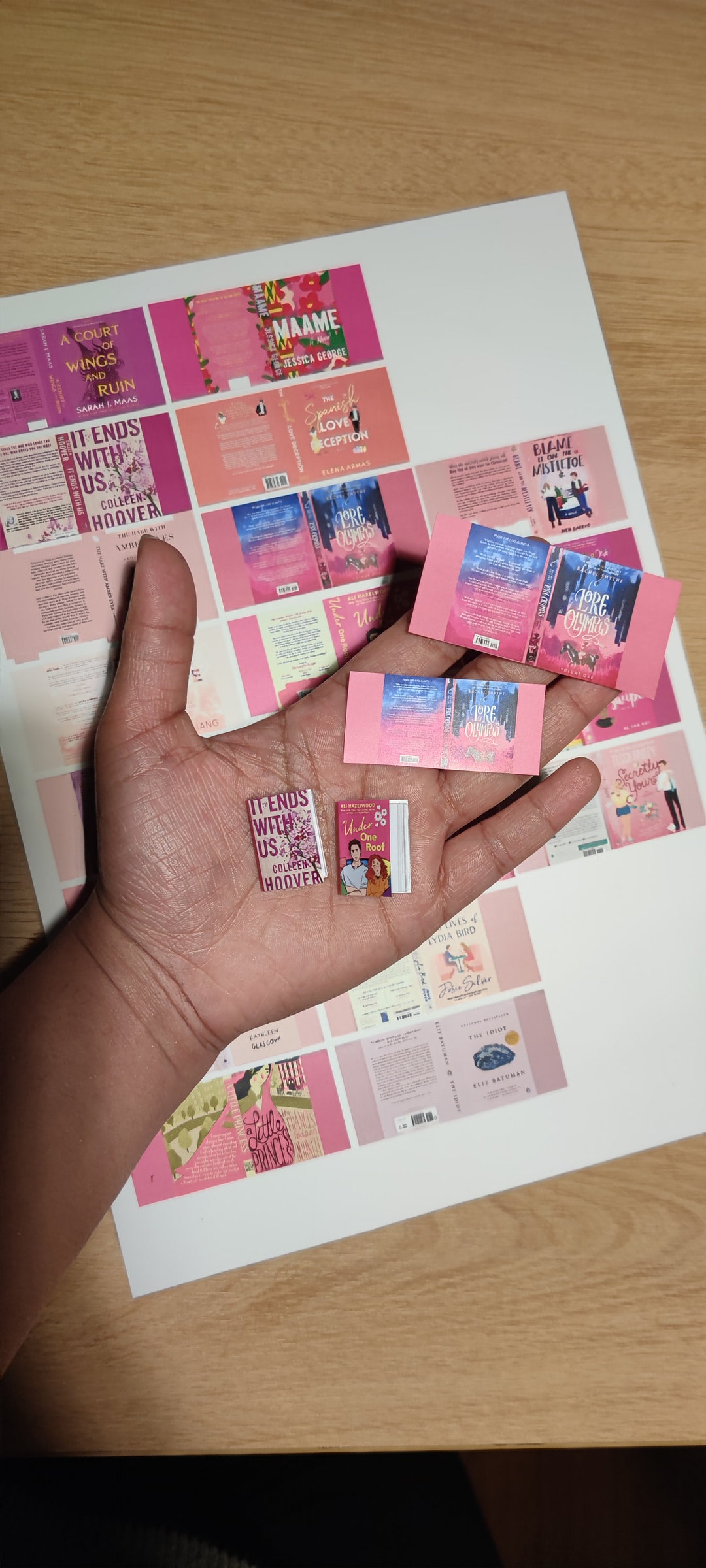 Pink Cover Set of 20 Miniature Book Covers 1:12 Scale Downloadable ...