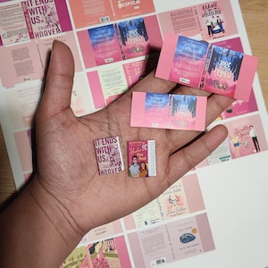 Pink Cover Set of 20 Miniature Book Covers 1:12 Scale Downloadable ...