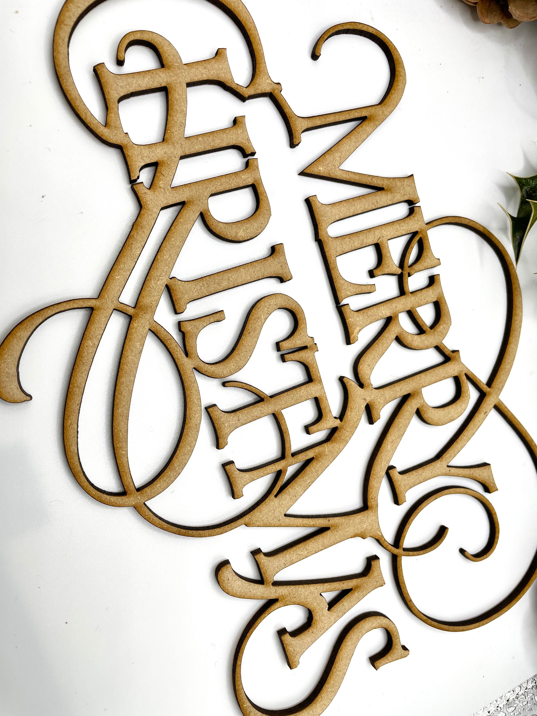 Ornate Merry Christmas Script Decoration MDF Shape - Etsy