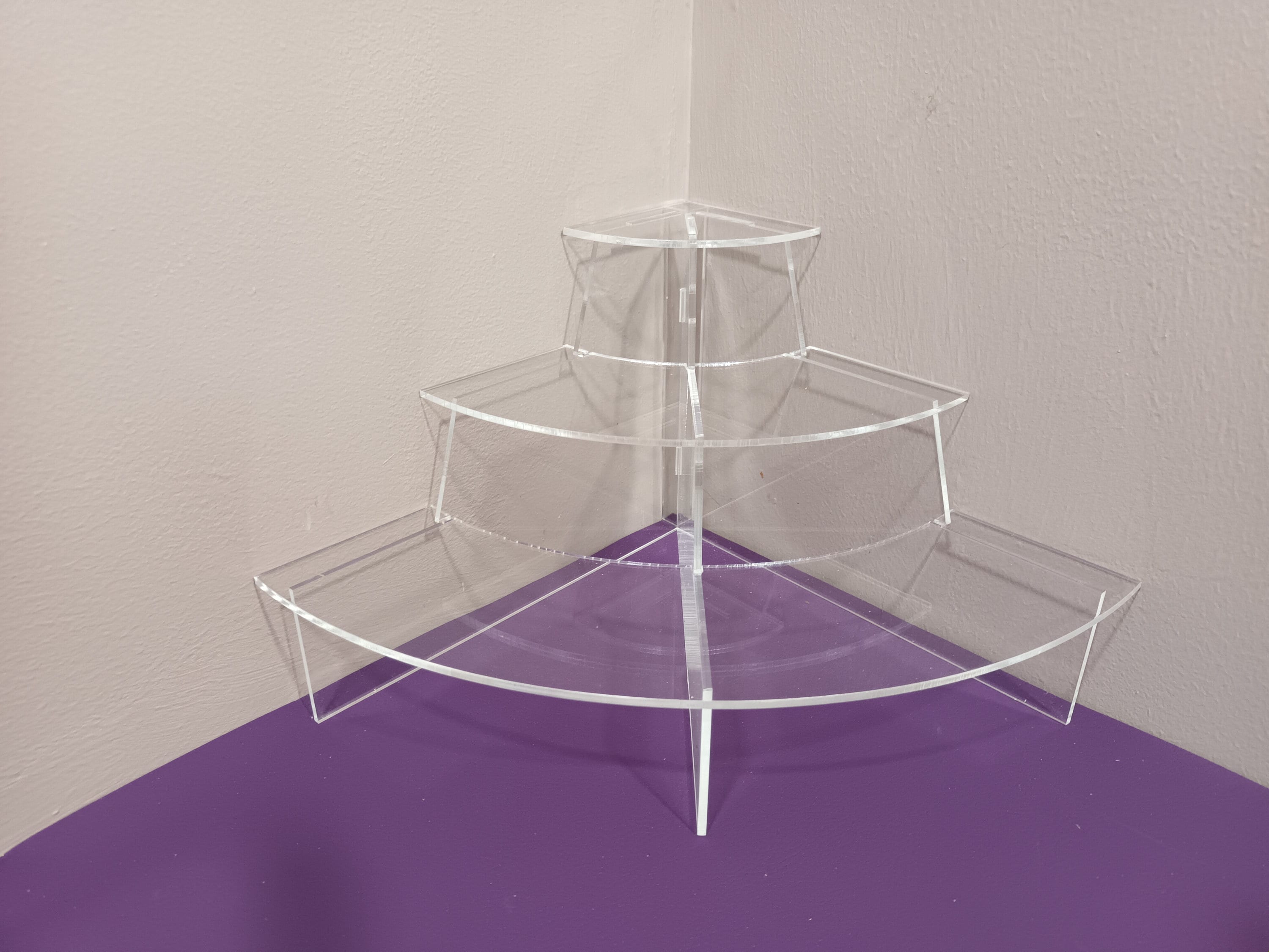 3 Tier Clear Circular Corner Display Stands for Craft Fairs/market ...