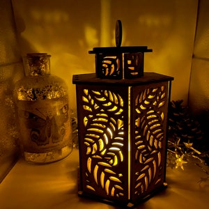 Leaves Pattern MDF Lantern – Decorative Candle Holder - Etsy