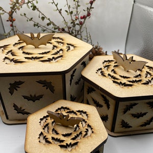 Bat Trinket Storage Boxes DIY MDF Kit, Bat Box, Bat Storage Box Bat ...