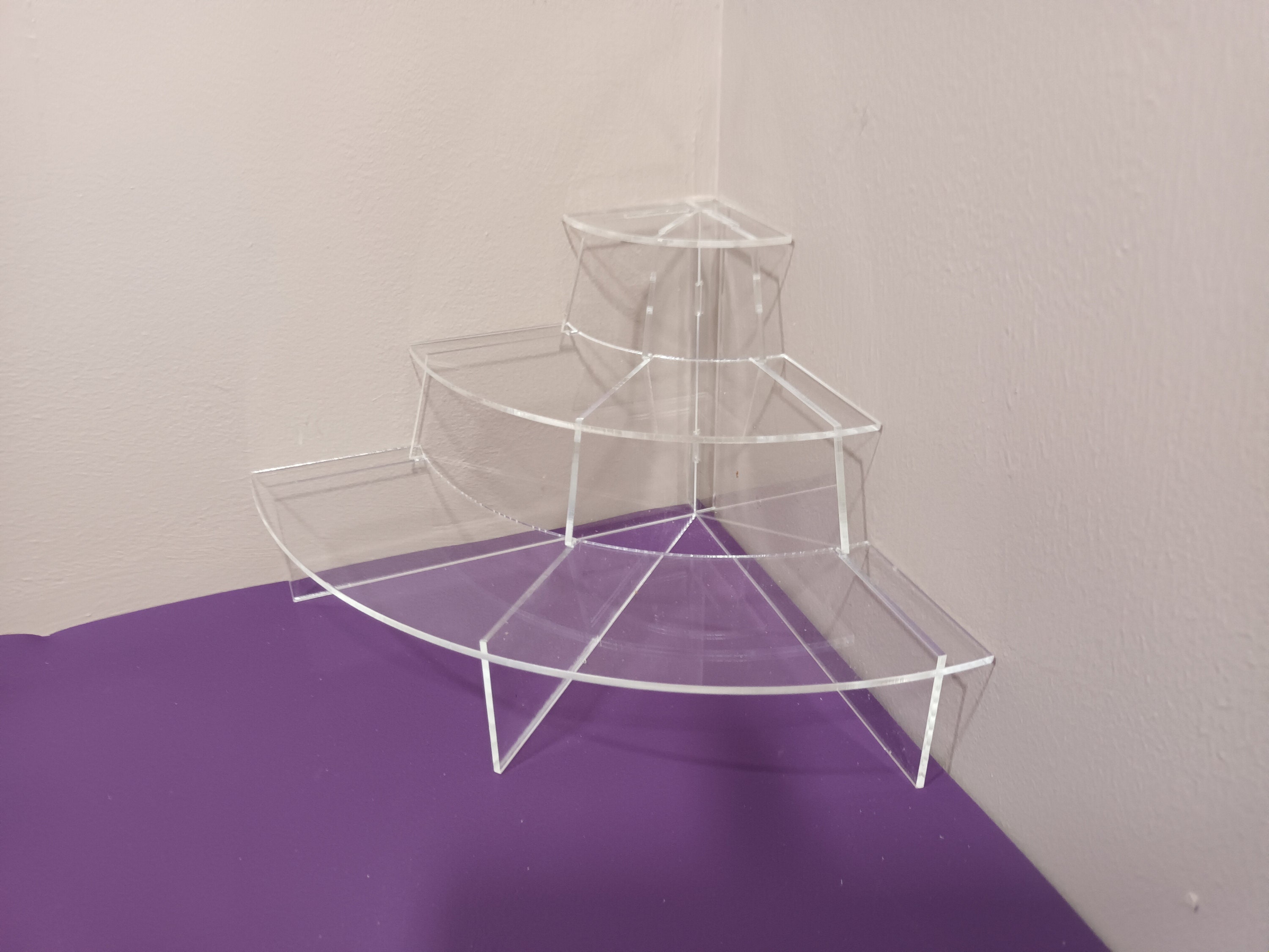 3 Tier Clear Circular Corner Display Stands for Craft Fairs/market ...
