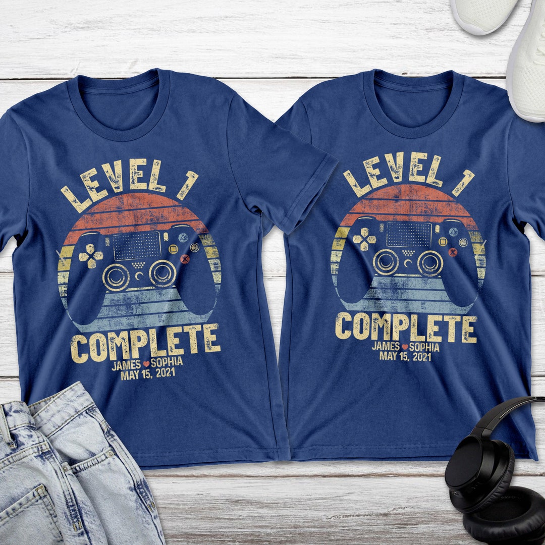 Personalized Anniversary Tshirt, Level 1 Complete, Anniversary Gift for ...