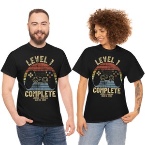 Personalized Anniversary Tshirt, Level 1 Complete, Anniversary Gift for ...