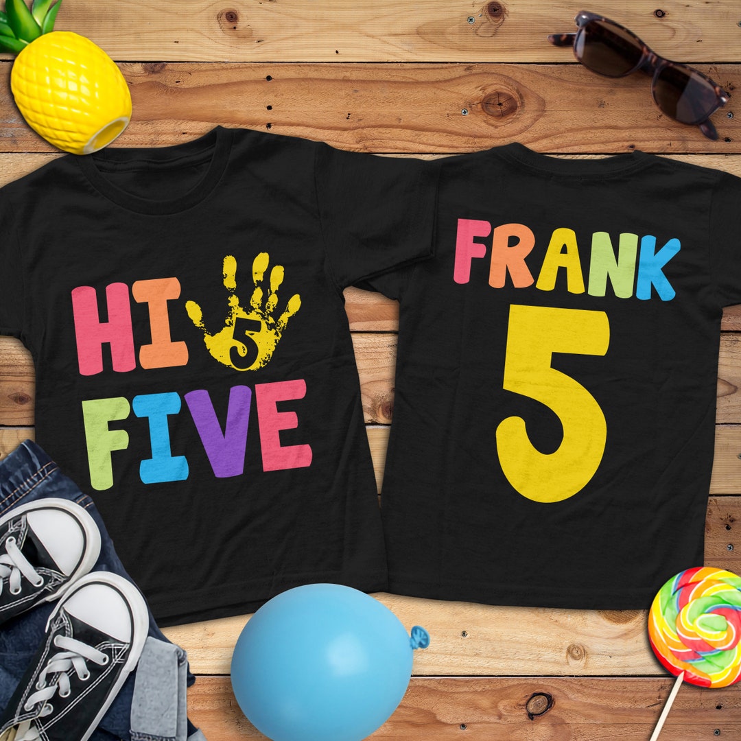 Girls 5th Birthday Hi Five Shirt Fifth Birthday Shirt 5th - Etsy
