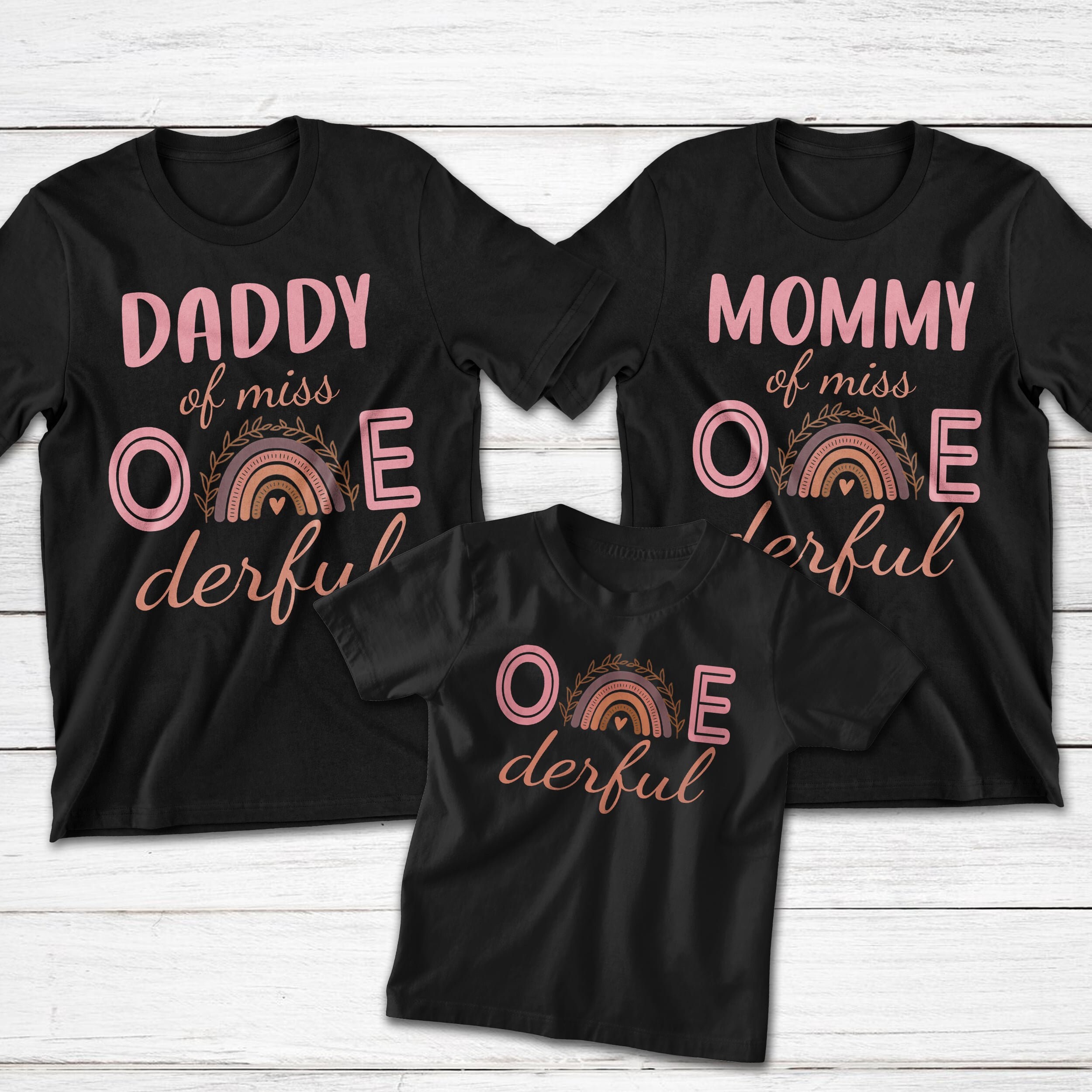 Rainbow Onederful Family Shirts Matching Family One Derful - Etsy