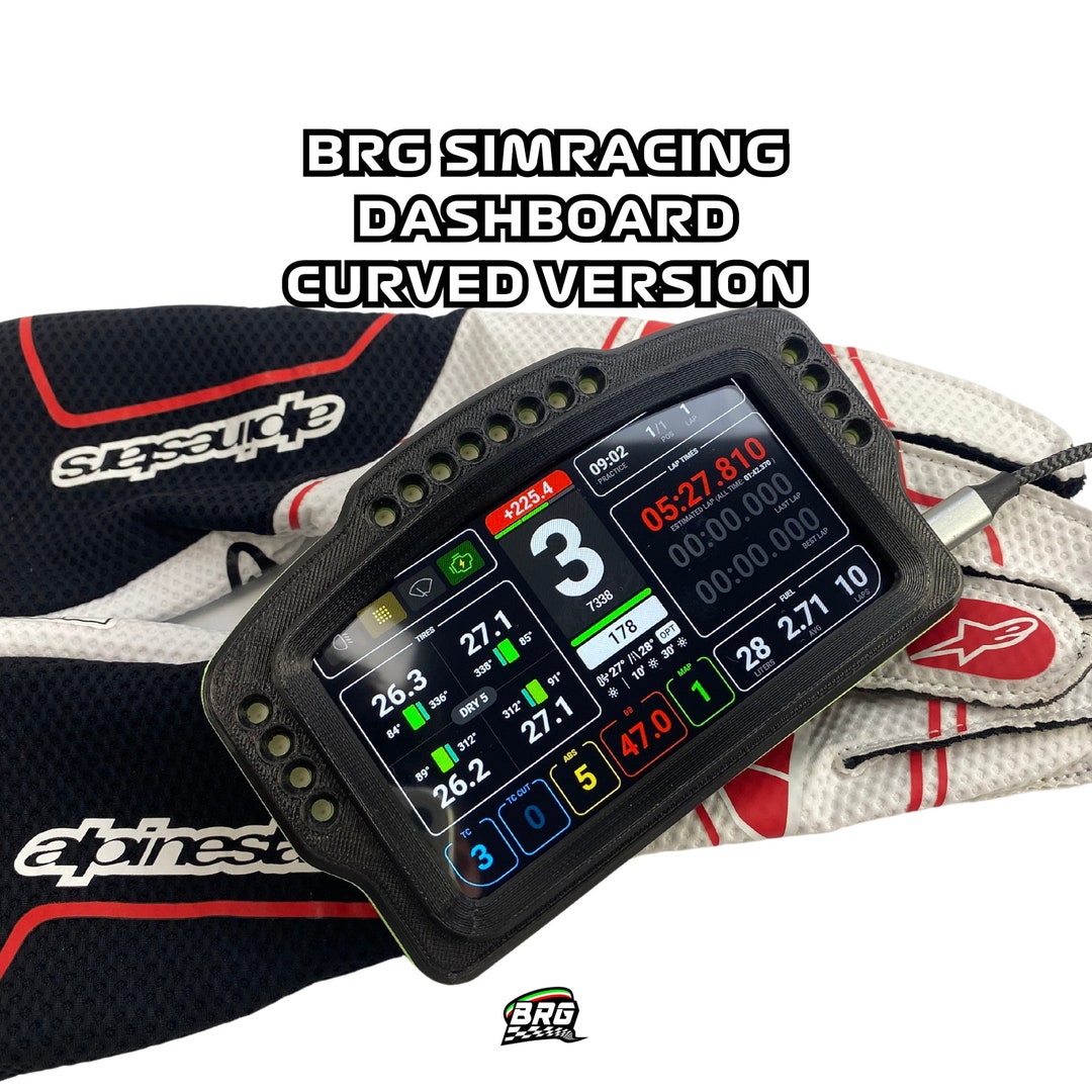 BRG Simracing Dashboard Curved Version, 5-inch Screen, 16 Leds, Plug ...