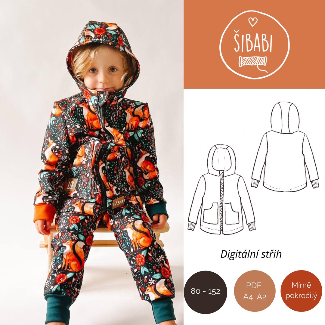 Kids Outdoor Jacket Sewing Pattern PDF File A4A0 Videotutorial for ...