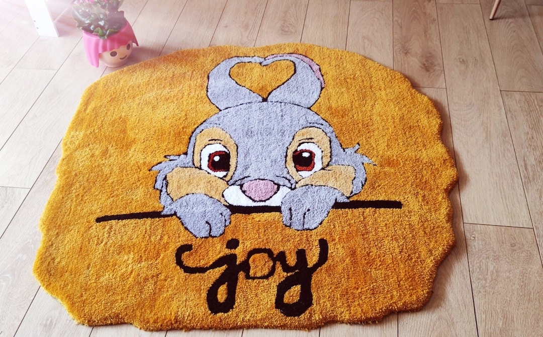 Custom Carpet Rabbit and Lettering Tufting Customizable Wool - Etsy