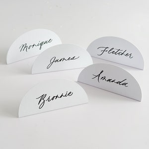 Half Round Folded Placecards | Place Cards | Calligraphy Place Cards ...