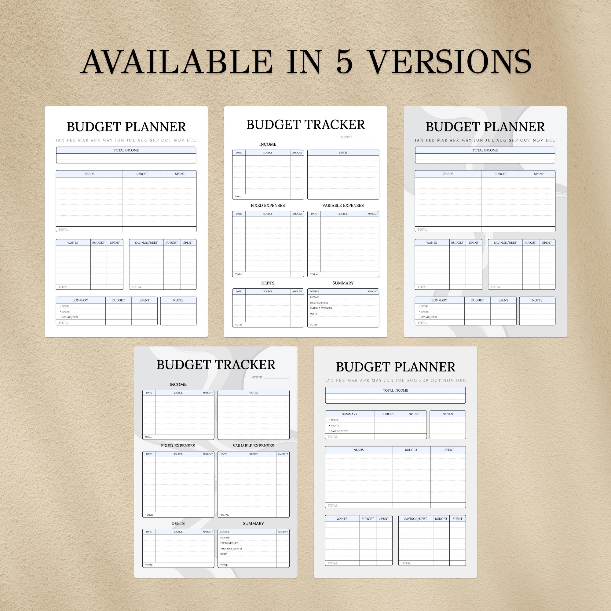 Budget Planner Printable, Paycheck Tracker, Monthly Finances, Spent ...