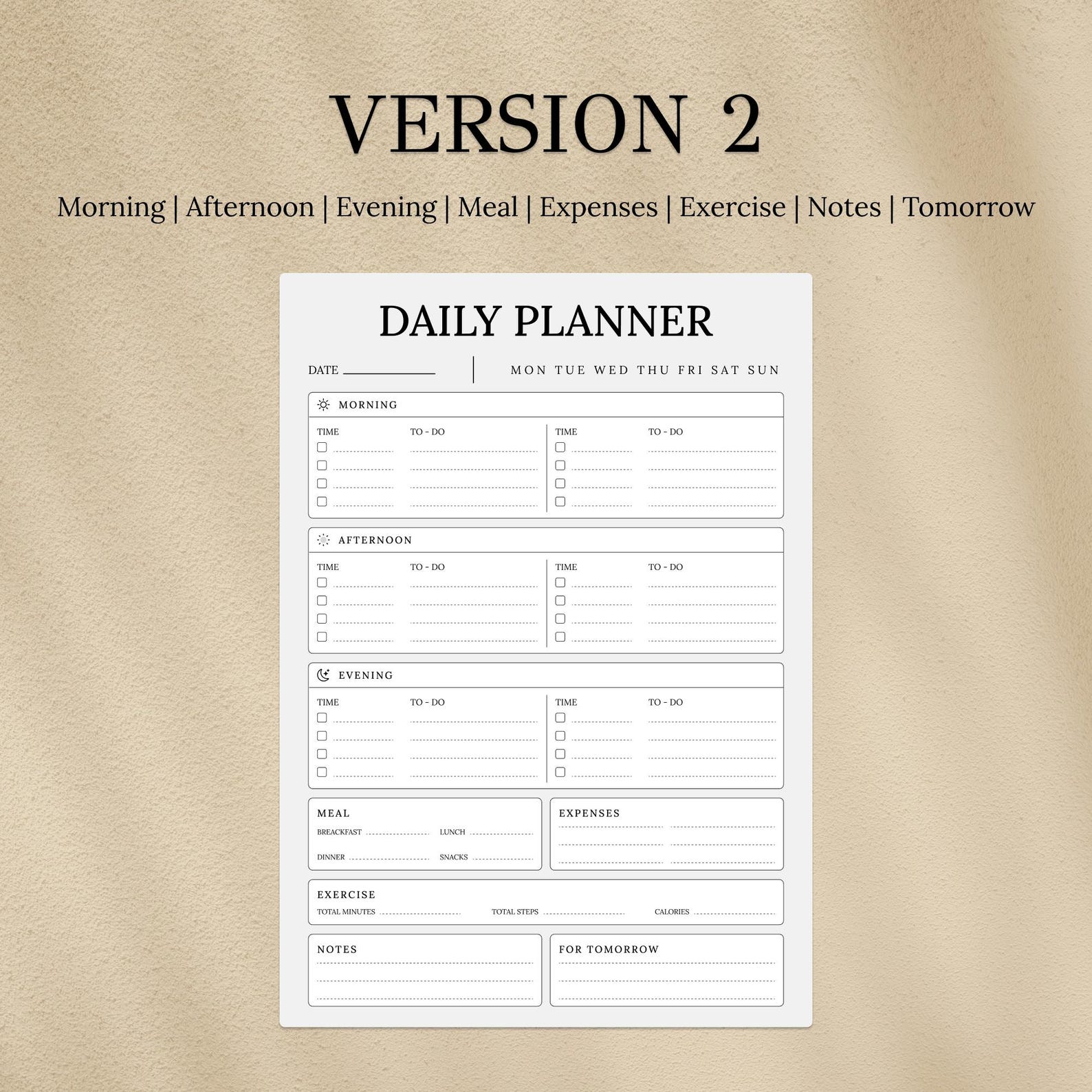 Printable Daily Planner, Schedule Organizer (a4/a5/letter/half Size ...