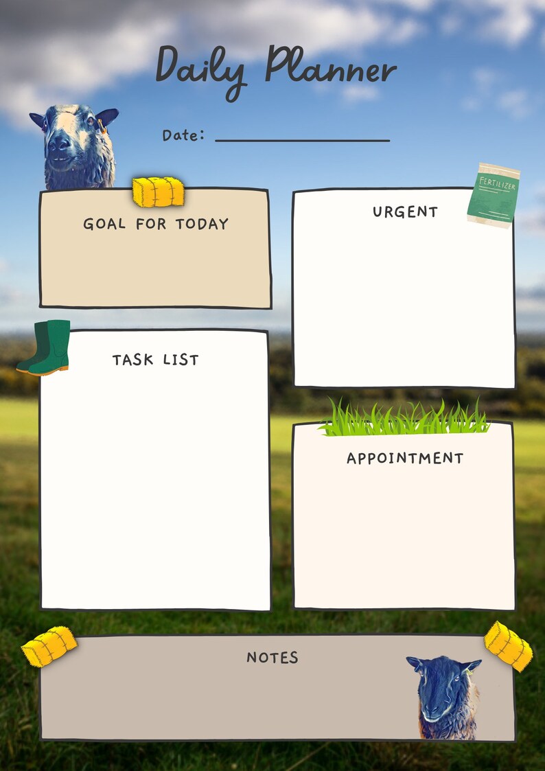 Sheep Daily Digital Planner, Printable Sheepy Planner - Etsy