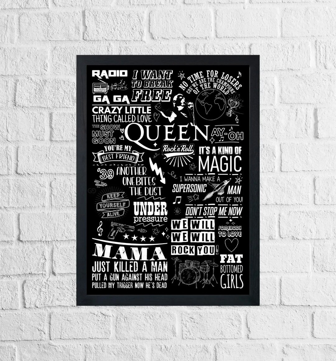 Queen Bands A2/A3 Poster and Prints Art Prints Framed - Etsy