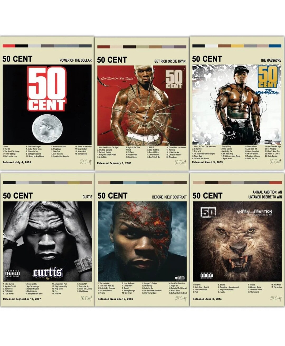 50 Cent Album Cover Singer A4 Poster and Prints Art - Etsy