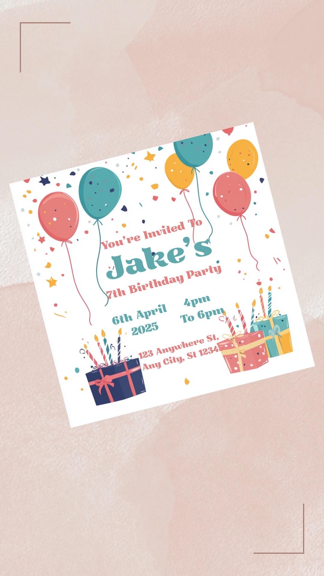 Custom Party Invitation Card | Digital | Printable - Etsy Canada