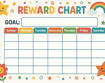 Kids Printable Reward Chart | Cute Behavior Tracker | Editable Weekly ...
