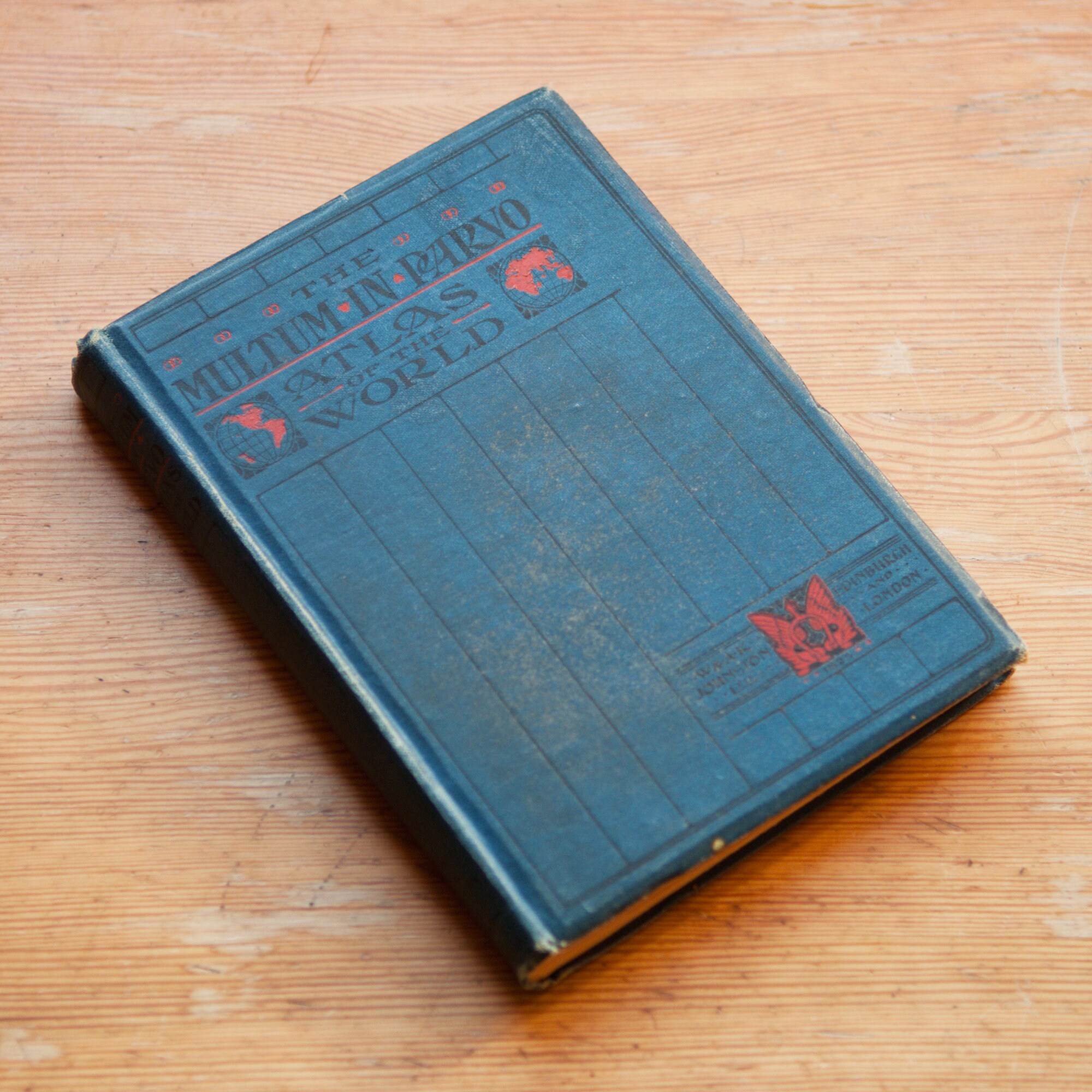 Multum in Parvo Atlas of the World Antique Hardback Book Published by W ...