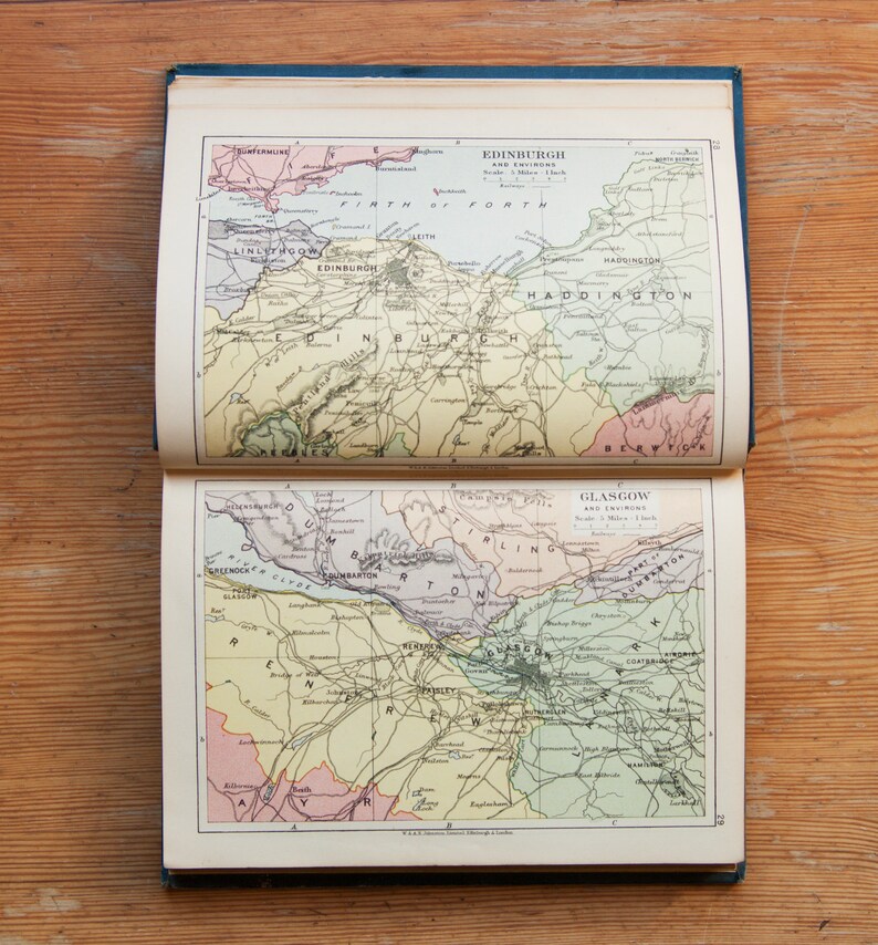 Multum in Parvo Atlas of the World Antique Hardback Book Published by W ...