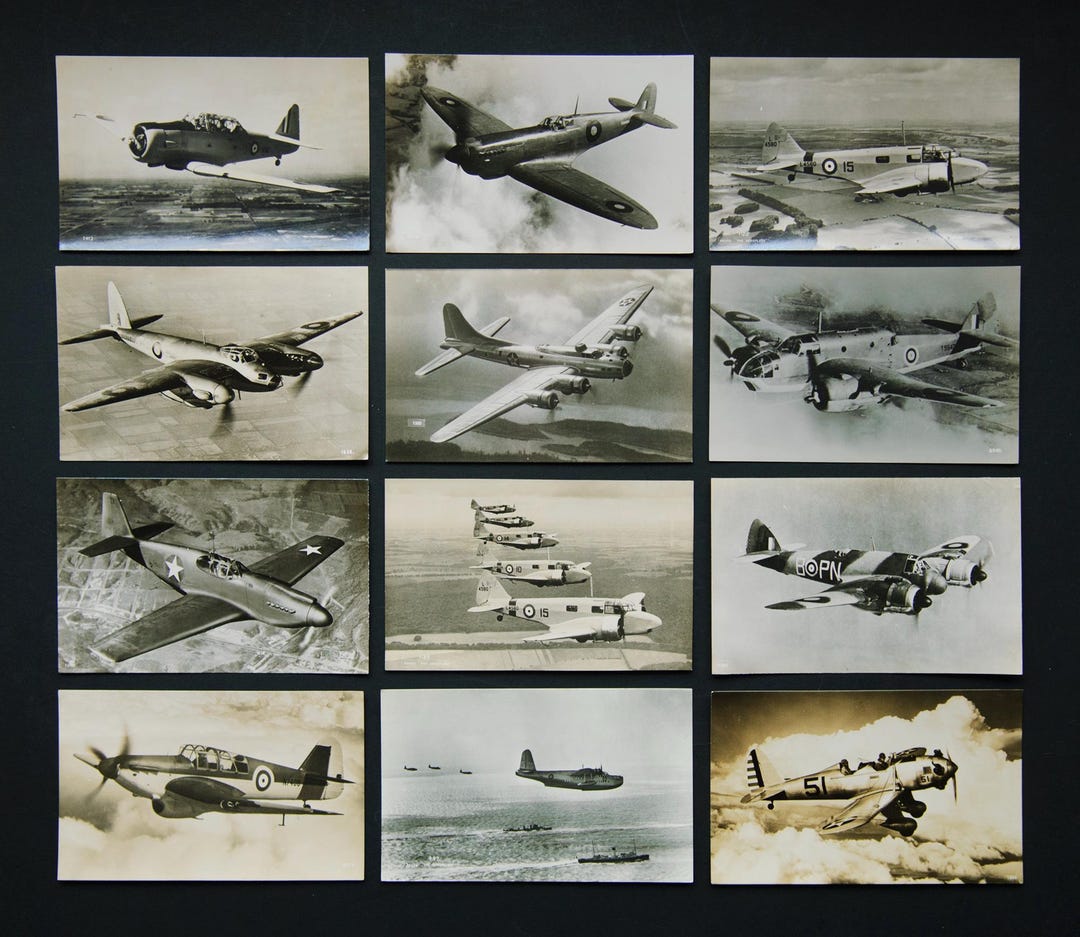 Lot of 12 Vintage Black & White Postcards of WW2 Aircraft | RAF USAF ...