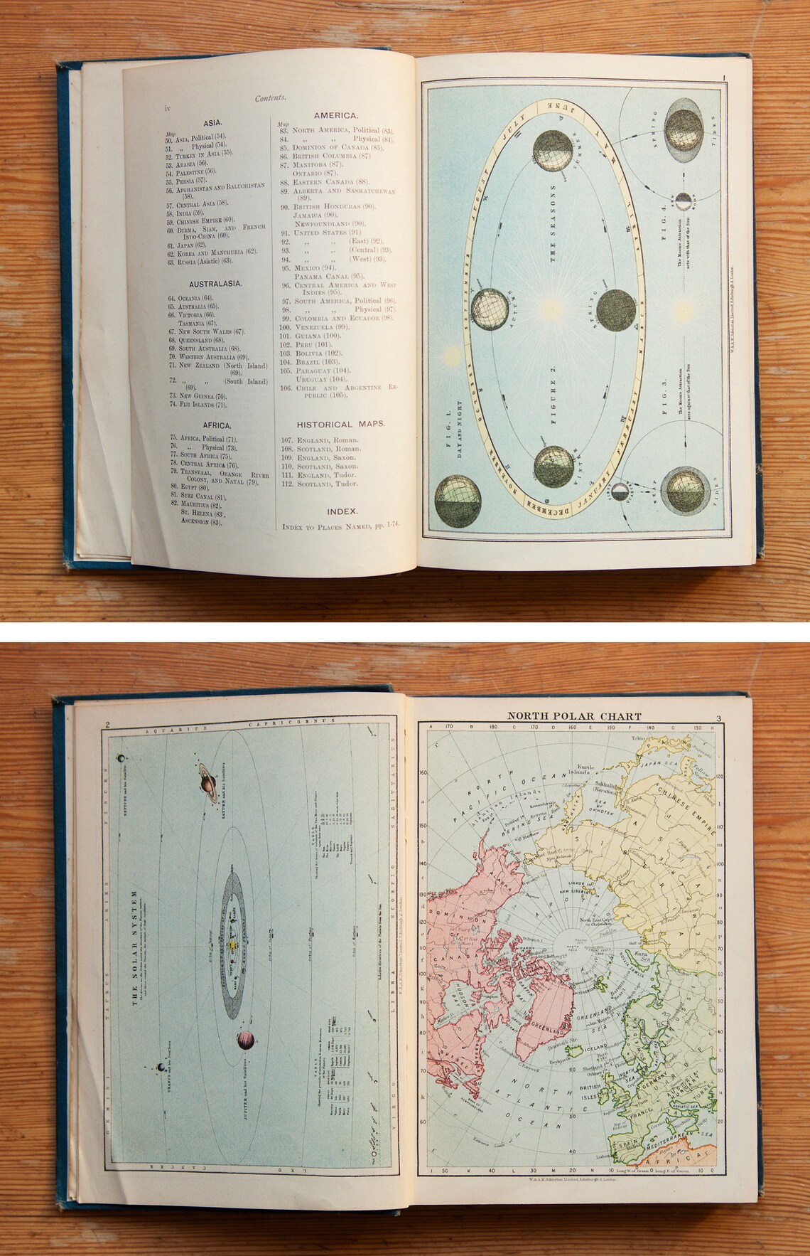Multum in Parvo Atlas of the World Antique Hardback Book Published by W ...