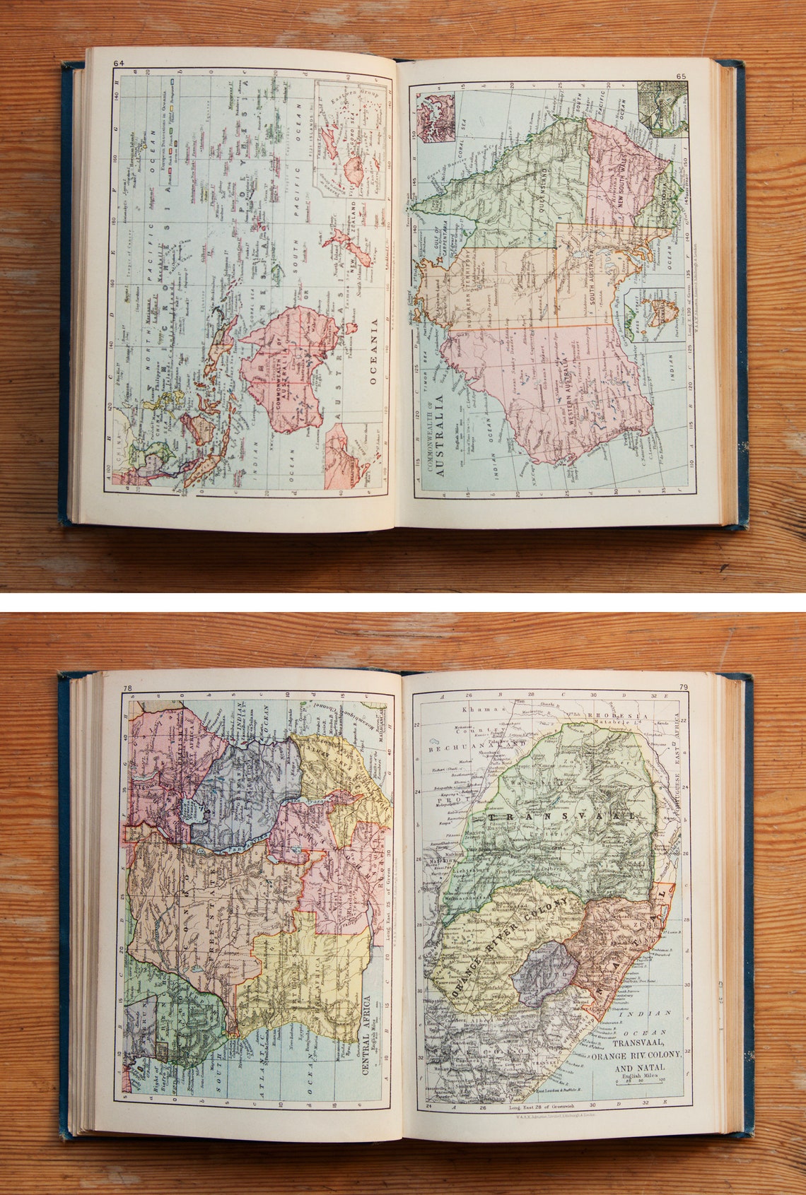 Multum in Parvo Atlas of the World Antique Hardback Book Published by W ...