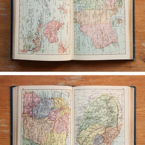 Multum in Parvo Atlas of the World Antique Hardback Book Published by W ...