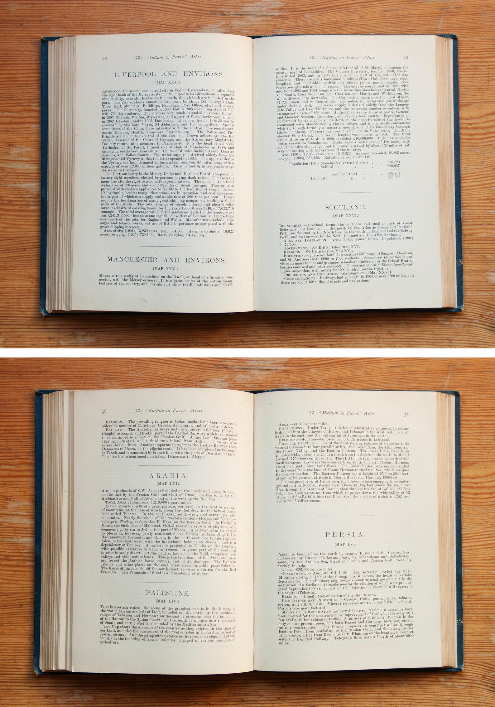 Multum in Parvo Atlas of the World Antique Hardback Book Published by W ...