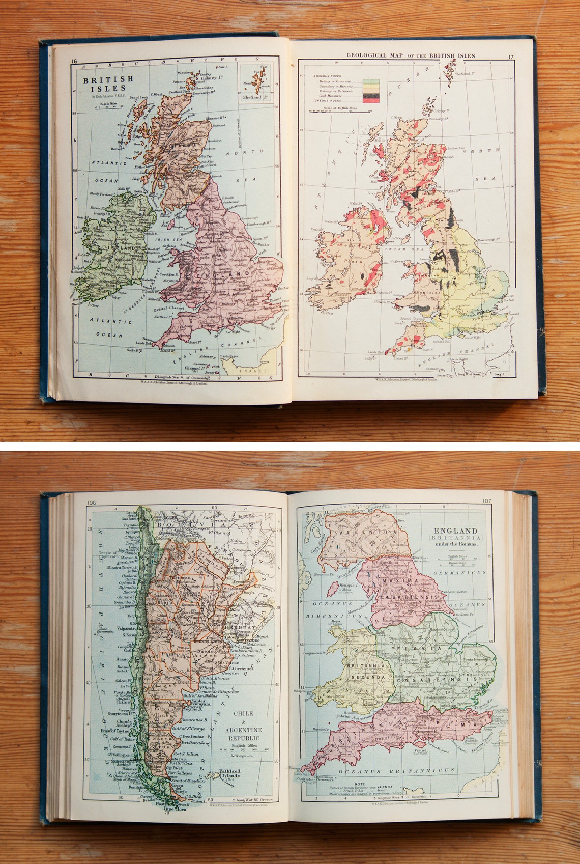 Multum in Parvo Atlas of the World Antique Hardback Book Published by W ...