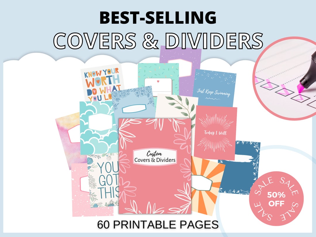 Printable Planner Covers and Dividers 60 Unique Design Templates - Etsy