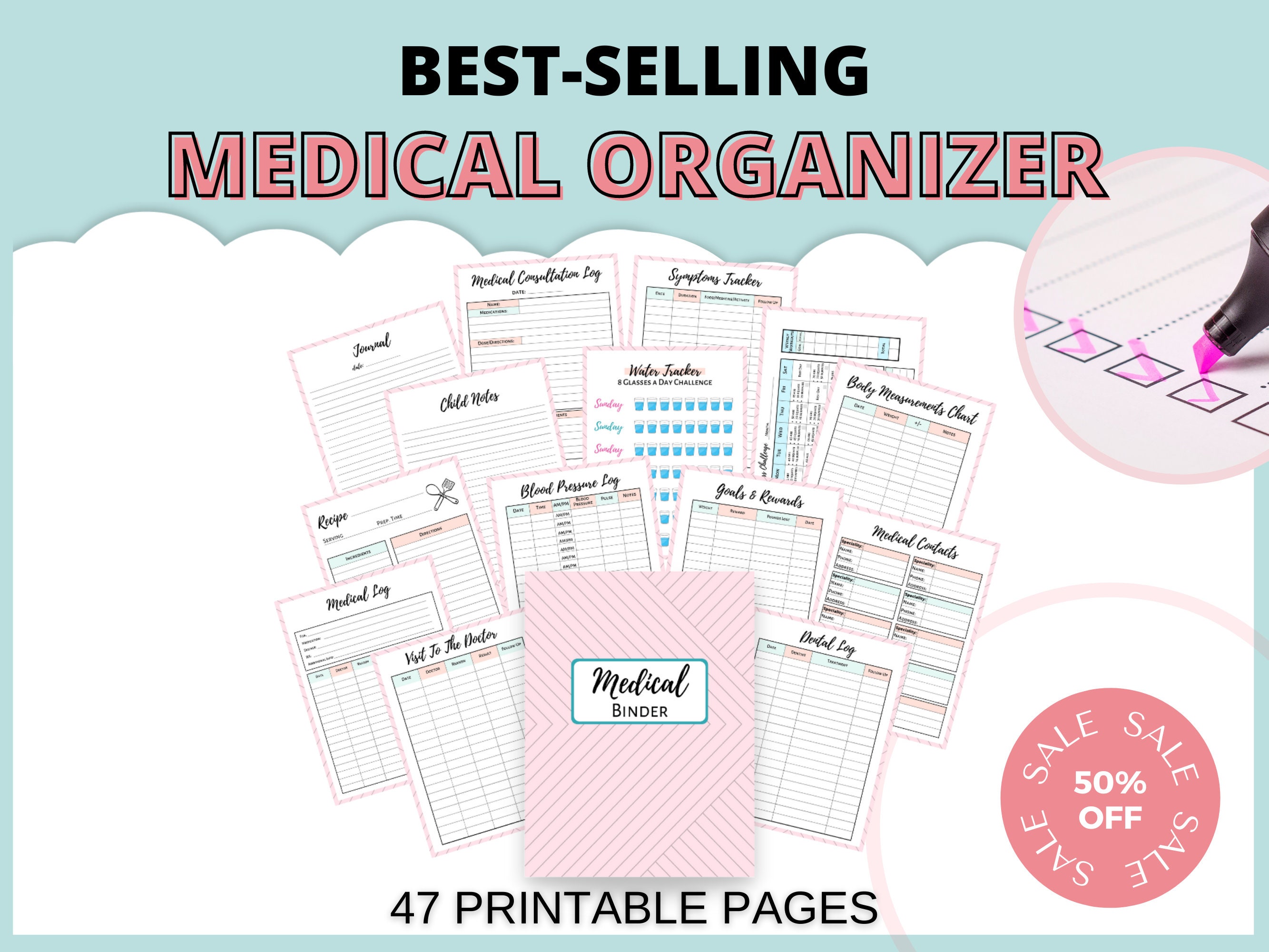 Printable Medical Planner - Medical Journal - Editable Medical ...