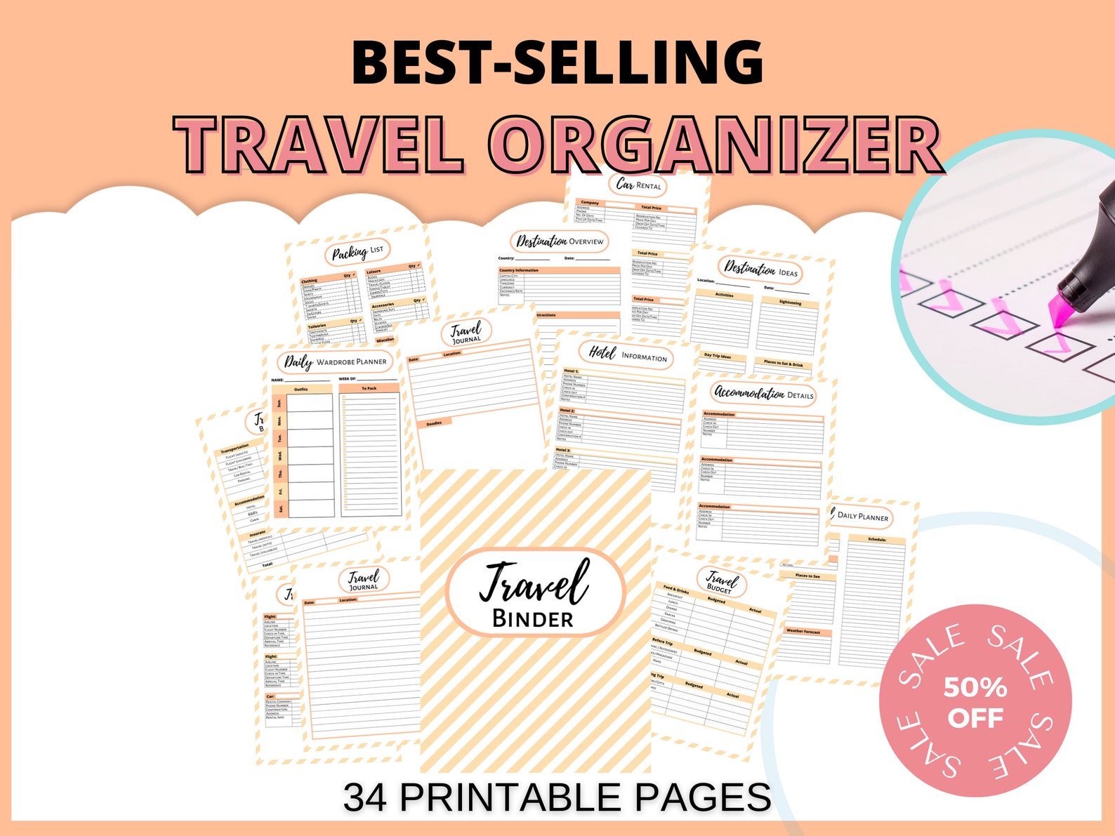 Printable Travel Planner | Packing List for Travel | Printable Travel ...