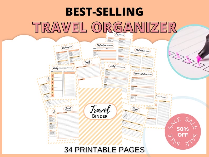 Printable Travel Planner | Packing List for Travel | Printable Travel ...