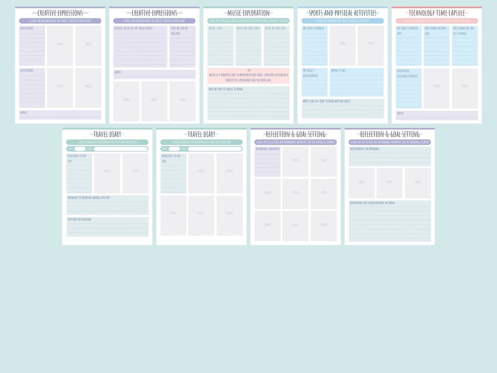 Printable Parent-child Bonding Planner | Printable Parenting Plan ...