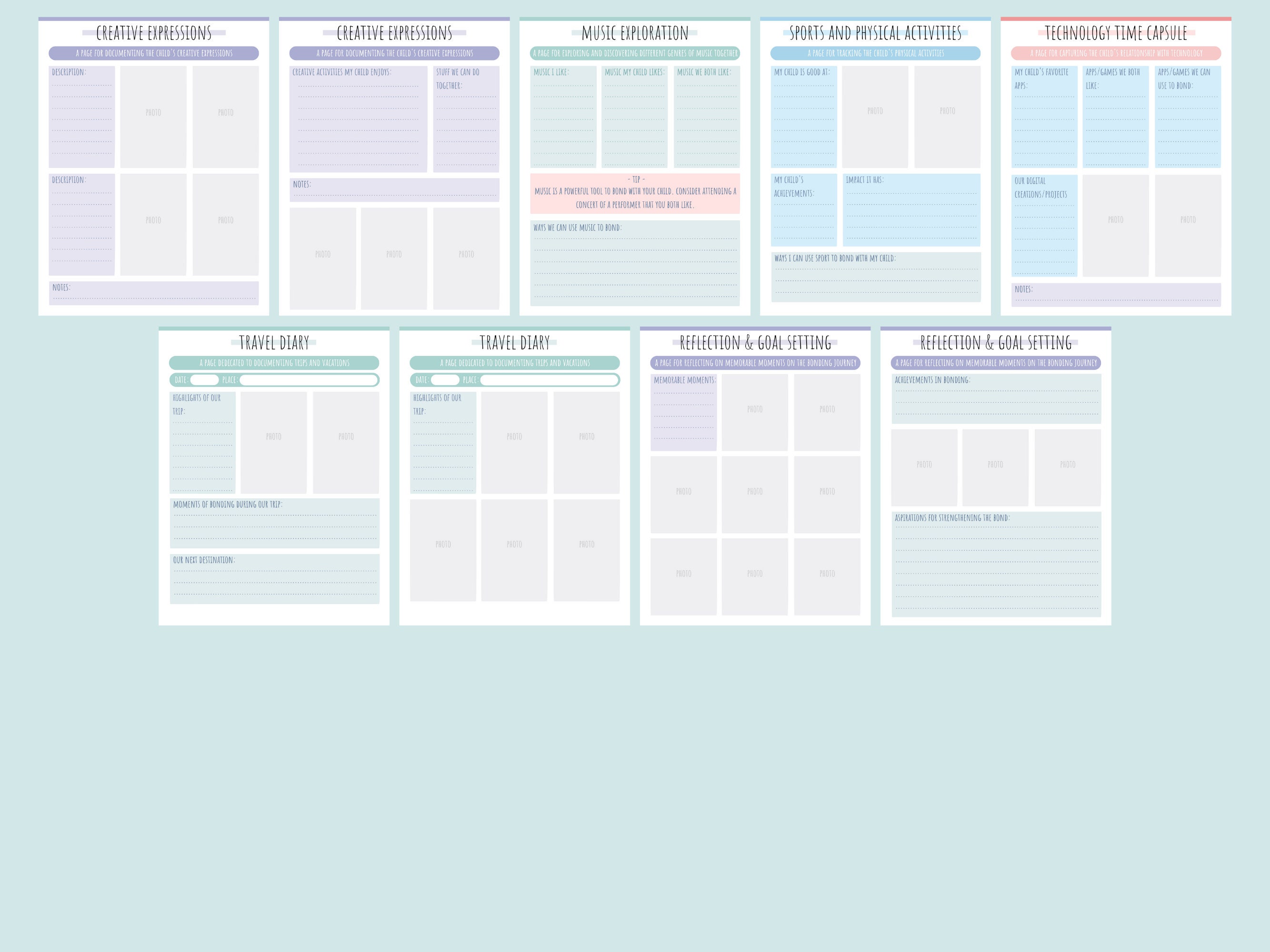 Printable Parent-child Bonding Planner | Printable Parenting Plan ...