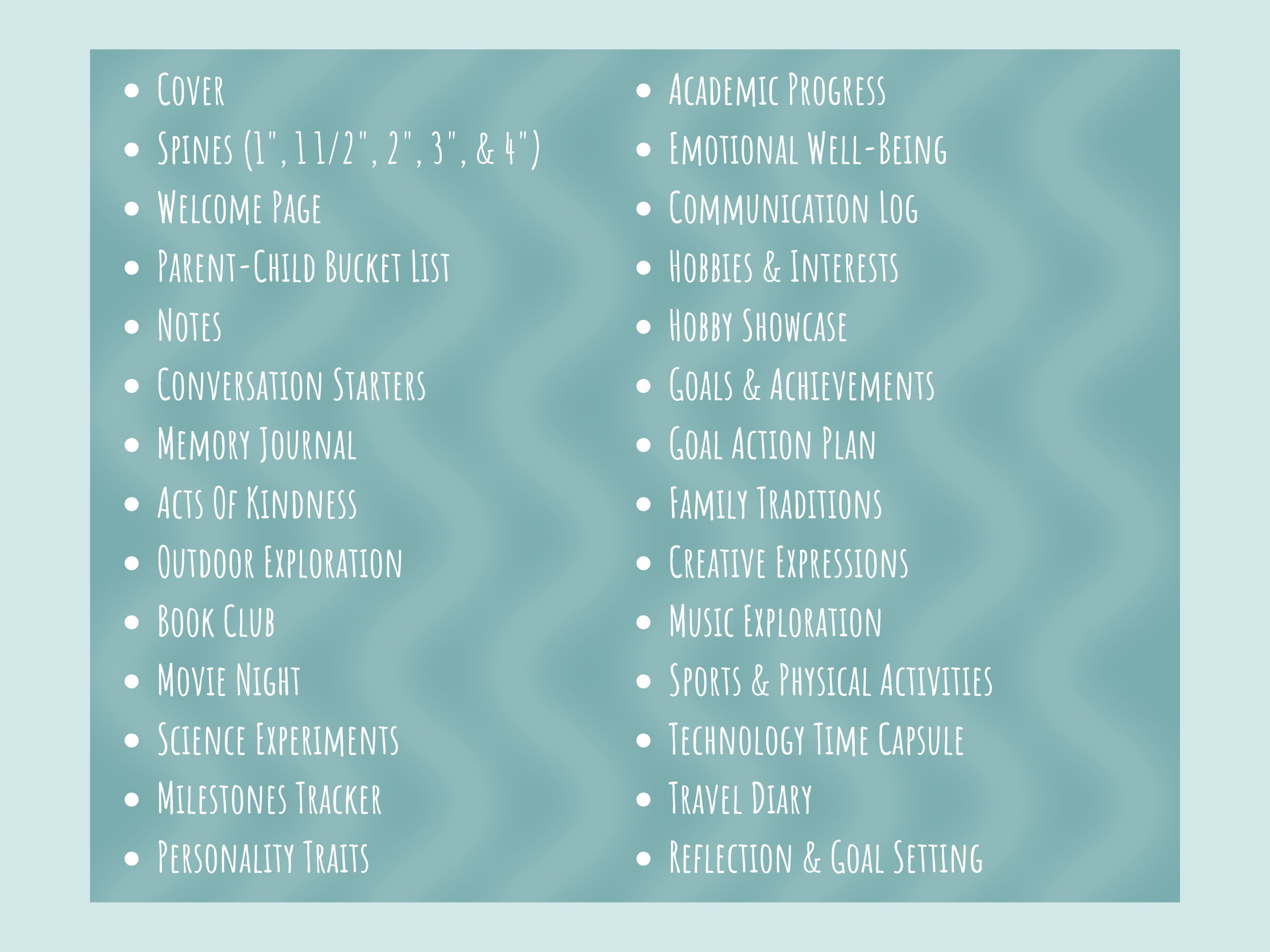 Printable Parent-child Bonding Planner | Printable Parenting Plan ...