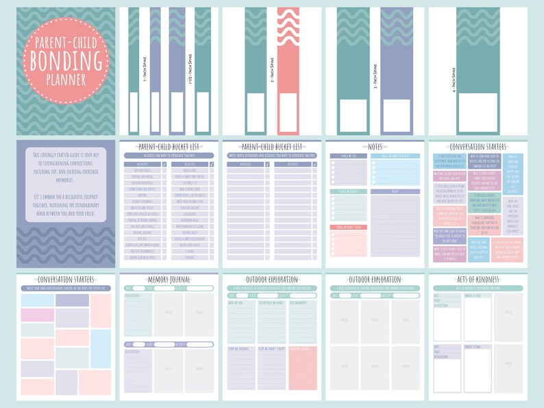 Printable Parent-child Bonding Planner | Printable Parenting Plan ...