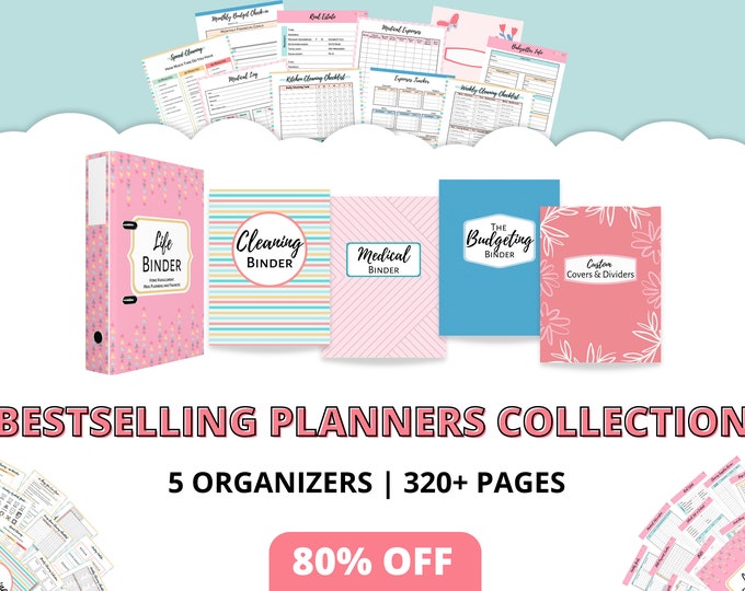 Printable Household Binder, 5 in 1 Organizing Bundle, Cleaning, Life ...