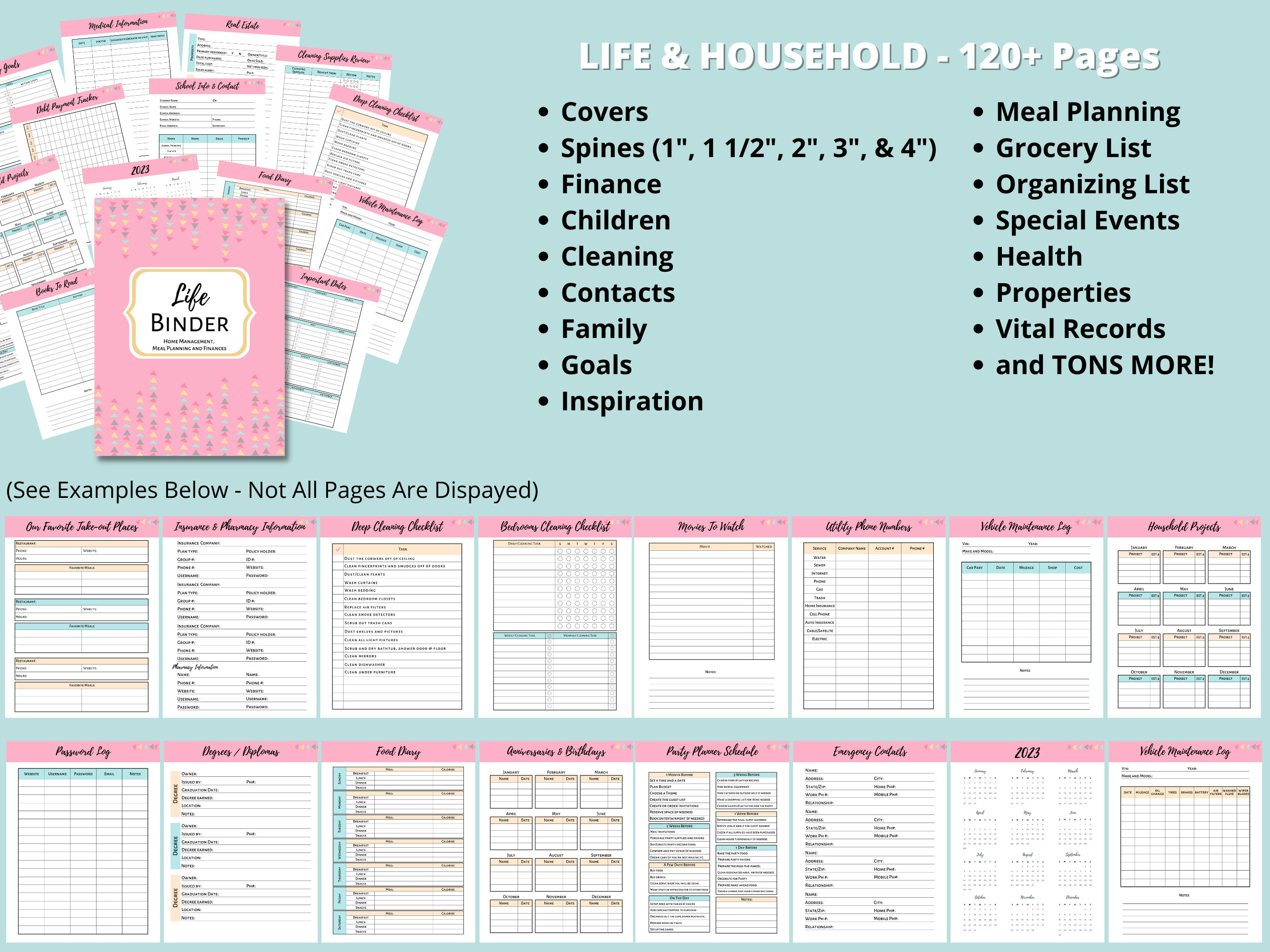 Printable Household Binder, 5 in 1 Organizing Bundle, Cleaning, Life ...