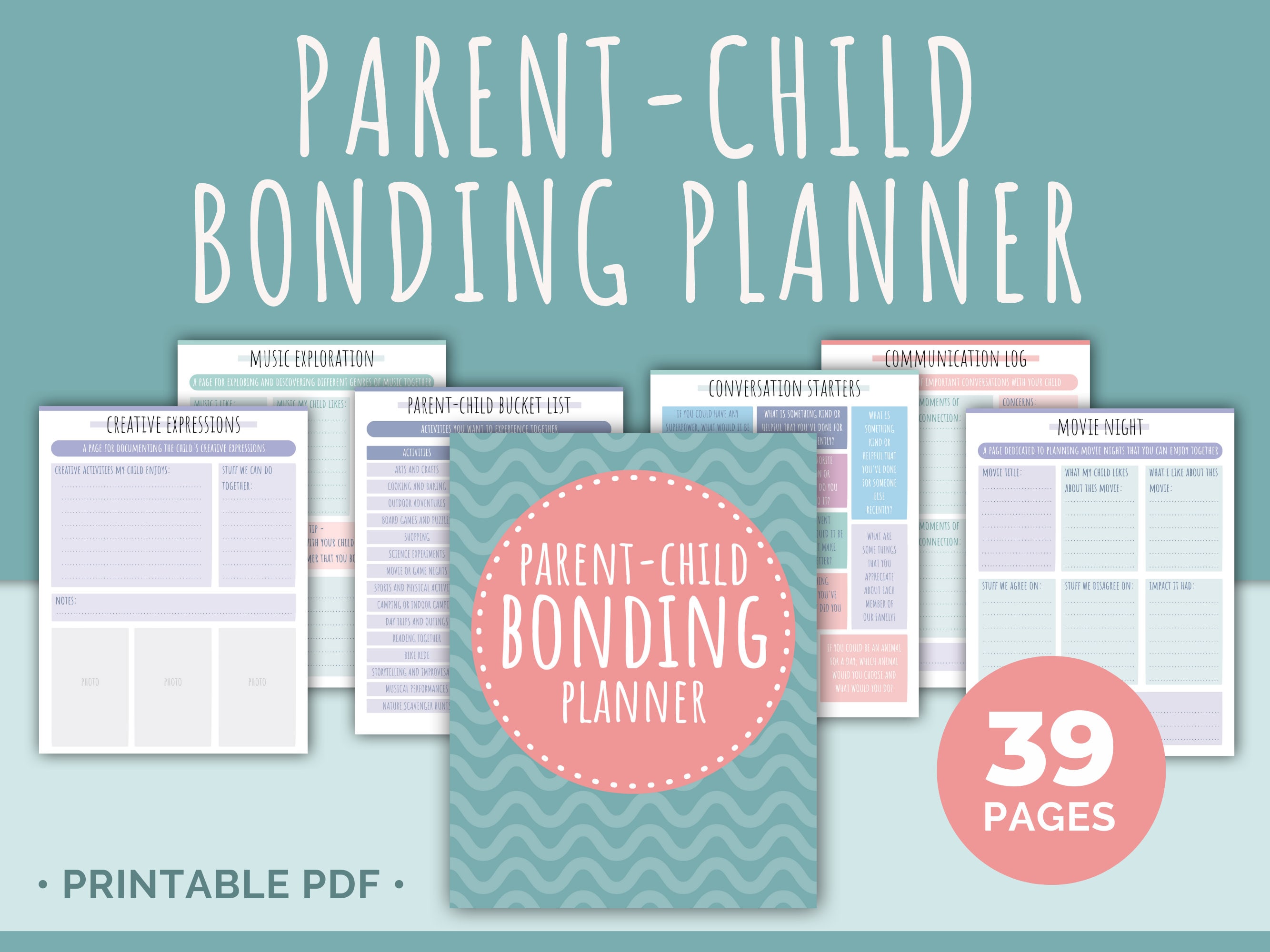 Printable Parent-child Bonding Planner | Printable Parenting Plan ...