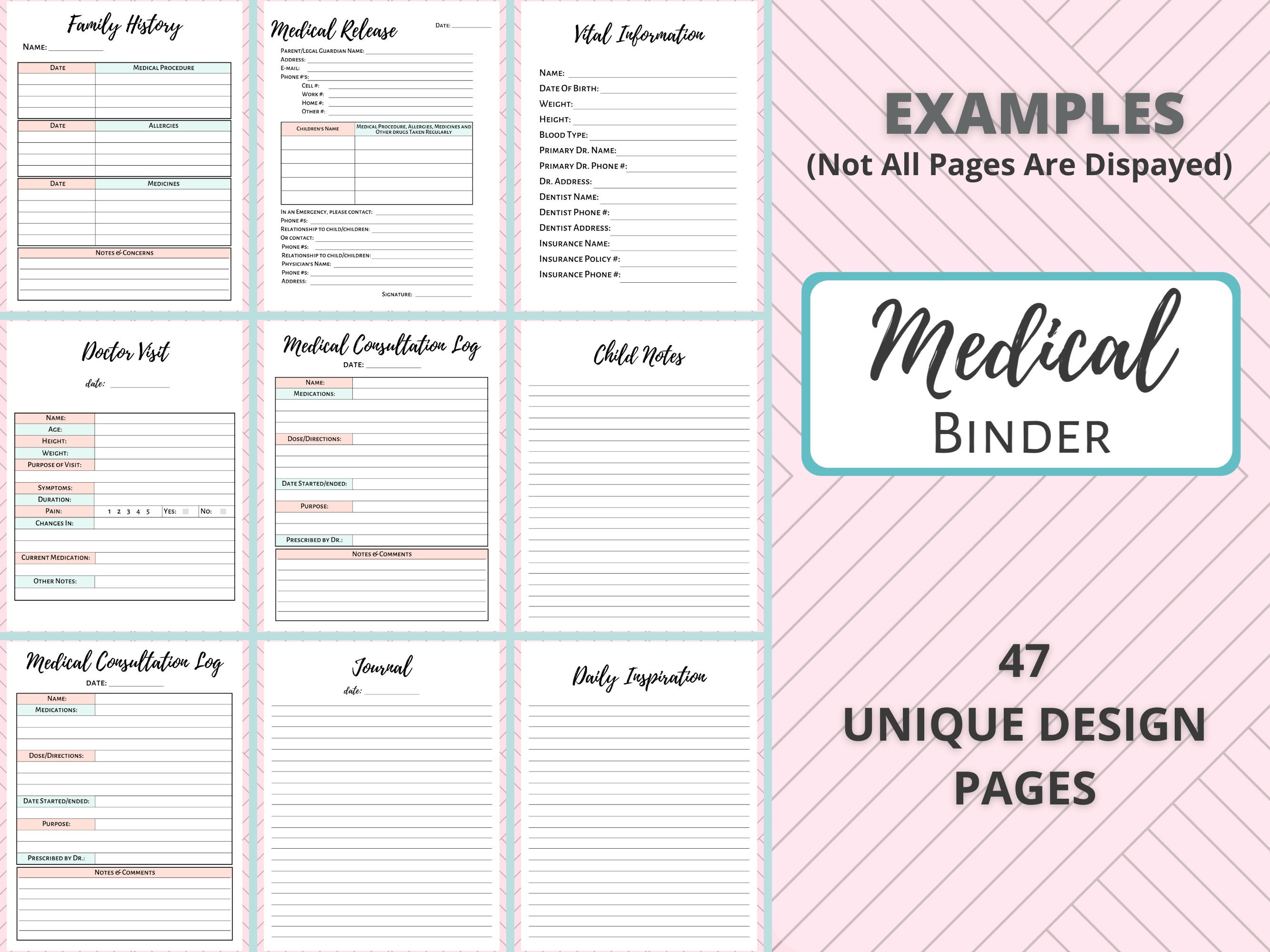 Printable Medical Planner - Medical Journal - Editable Medical ...