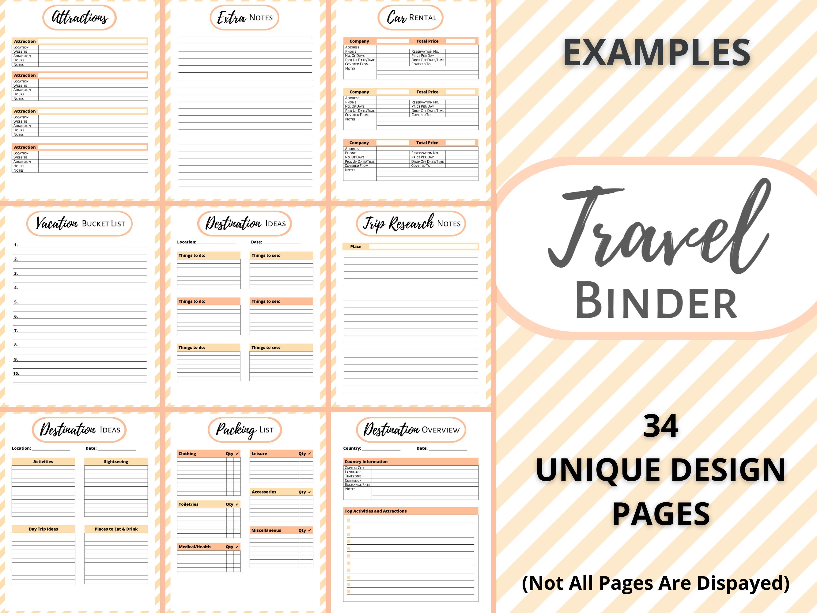 Printable Travel Planner | Packing List for Travel | Printable Travel ...