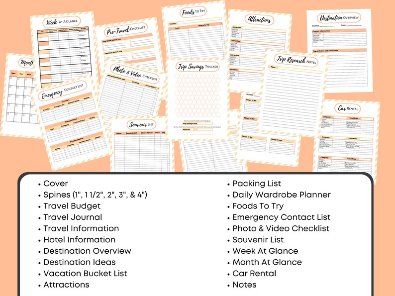 Printable Travel Planner | Packing List for Travel | Printable Travel ...